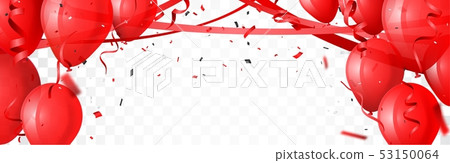confetti, balloon, red - Stock Illustration [53150064] - PIXTA