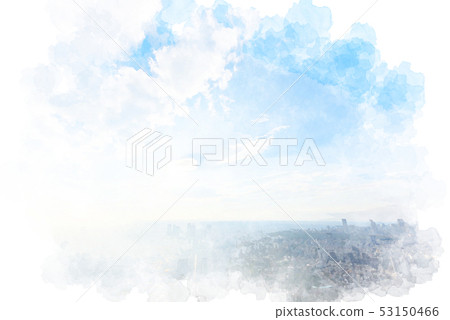 Misty border watercolor style - Stock Illustration [53150466] - PIXTA