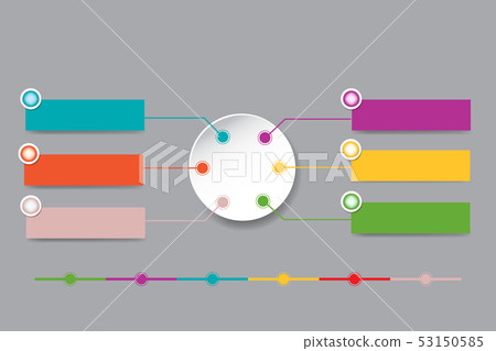 Six infographics color rectangles with colorful - Stock Illustration ...