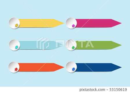 Colorful rectangle pointed labels vectors - Stock Illustration ...