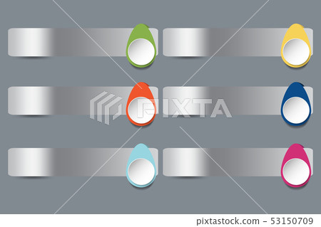 Six stainless steel horizontal labels with - Stock Illustration ...