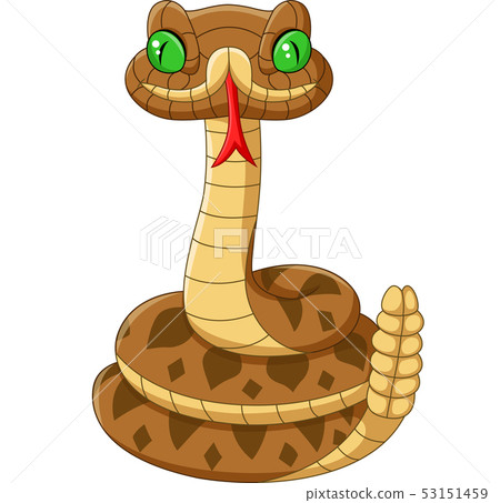 Cartoon brown snake on white background-插圖素材 [53151459] - PIXTA圖庫