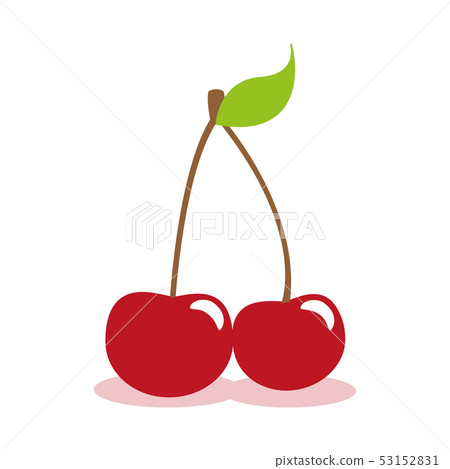 red cherry icon isolated on white background - Stock Illustration ...