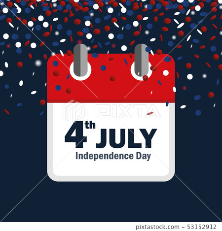 4th july Independence Day usa calendar and... - Stock Illustration ...