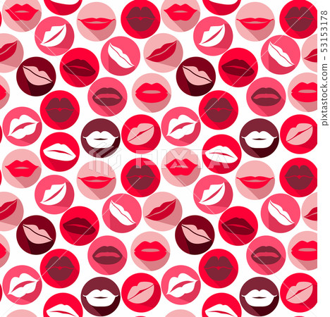 Flat design of lips. Seamless pattern of icon. - Stock Illustration ...
