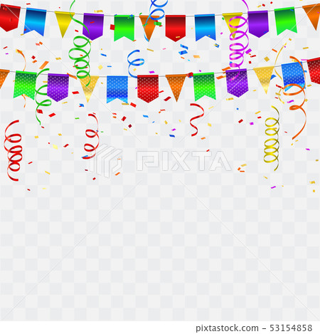 confetti Colorful ribbons frame. - Stock Illustration [53154858] - PIXTA