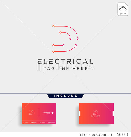 connect or electrical d logo design vector icon - Stock Illustration ...