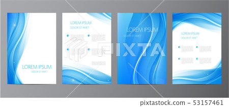 Vector collection, set of blue abstract covers,... - Stock Illustration ...