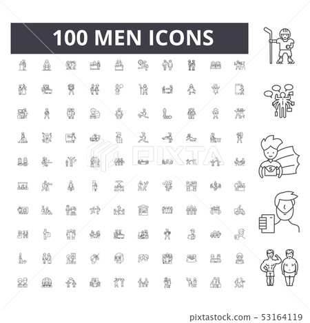 Men line icons, signs, vector set, outline... - Stock Illustration ...