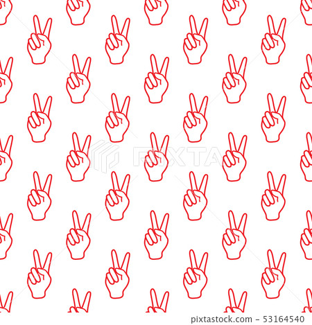 Pattern with sign of victory Gesture of the hand. - Stock Illustration ...