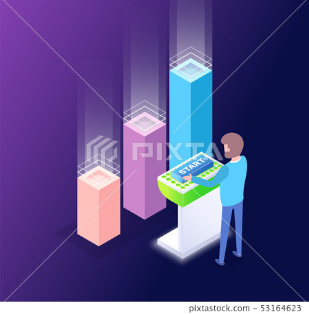 Working Man Dealing with Statistics Analyzing - Stock Illustration ...