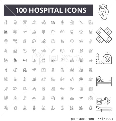 Hospital line icons, signs, vector set, outline... - Stock Illustration ...