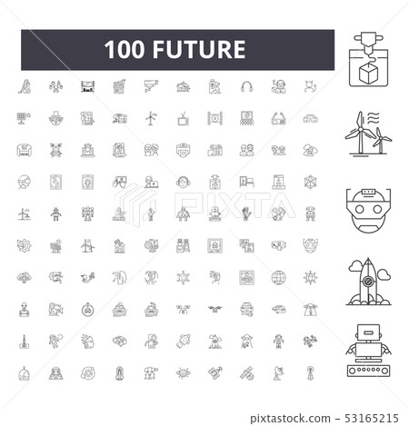 Future line icons, signs, vector set, outline... - Stock Illustration ...