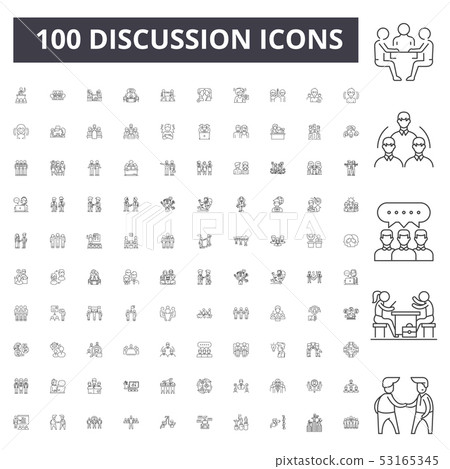 Discussion line icons, signs, vector set,... - Stock Illustration ...