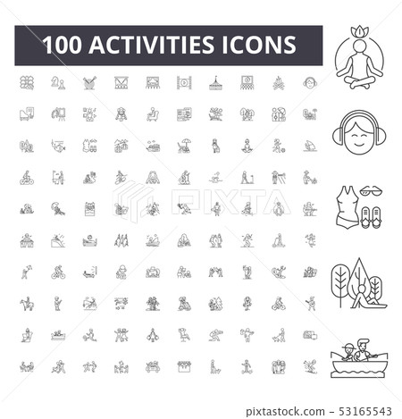 Activities line icons, signs, vector set,... - Stock Illustration ...
