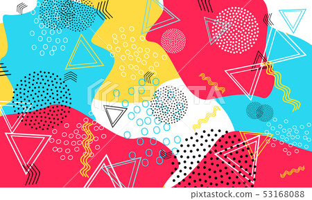 Abstract fun background. Colour shapes pattern. - Stock Illustration ...