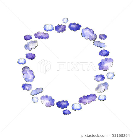 watercolor cloud wreath - Stock Illustration [53168264] - PIXTA
