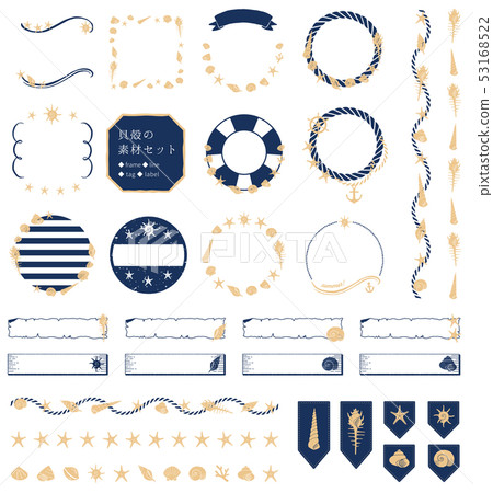 Shell frame line label material collection - Stock Illustration ...
