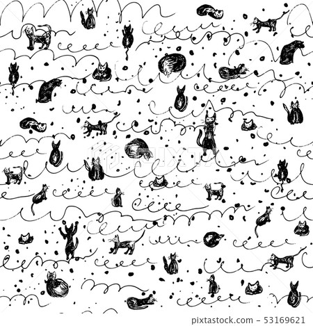 Abstract cat pattern - Stock Illustration [53169621] - PIXTA
