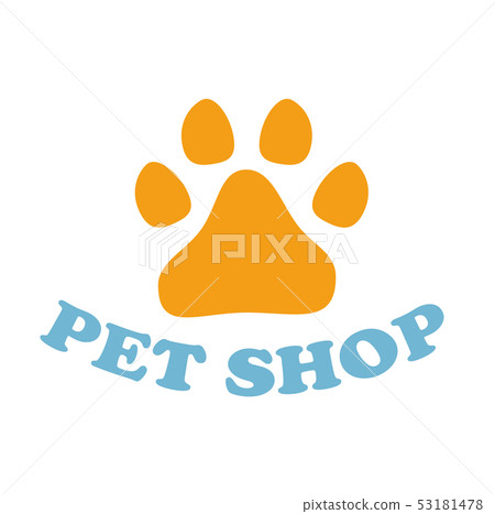 Paw Print on white background. Dog paw Logo. - Stock Illustration ...