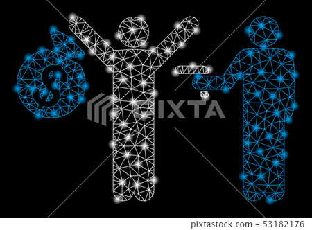Bright Mesh 2D Armed Robbery with Light Spots - Stock Illustration ...