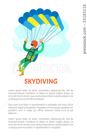 Extreme Sport Skydiving, Sportman Flying Vector - Stock Illustration ...