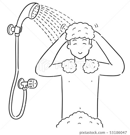 vector of man showering - Stock Illustration [53186047] - PIXTA