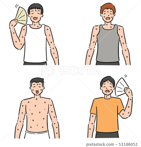 vector set of people in hot weather - Stock Illustration [53186052] - PIXTA