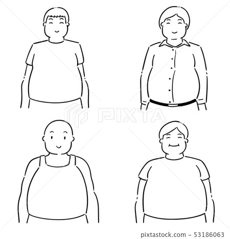 vector set of fat people - Stock Illustration [53186063] - PIXTA