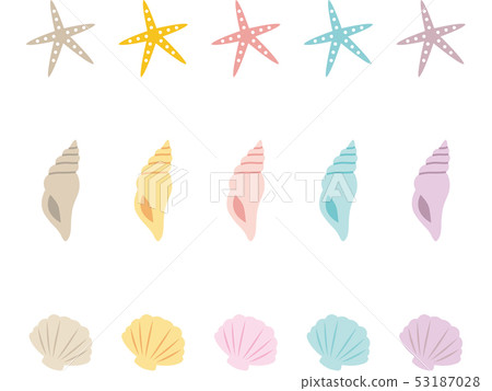Shellfish material set - Stock Illustration [53187028] - PIXTA