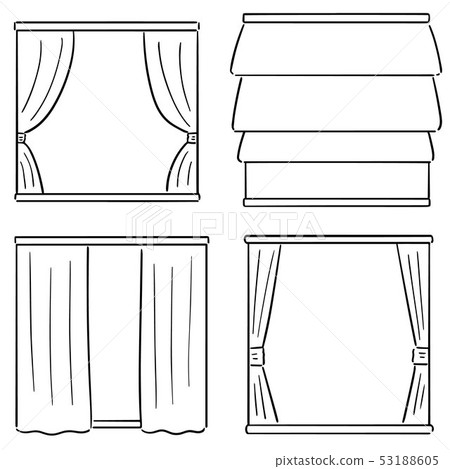 vector set of curtains - Stock Illustration [53188605] - PIXTA
