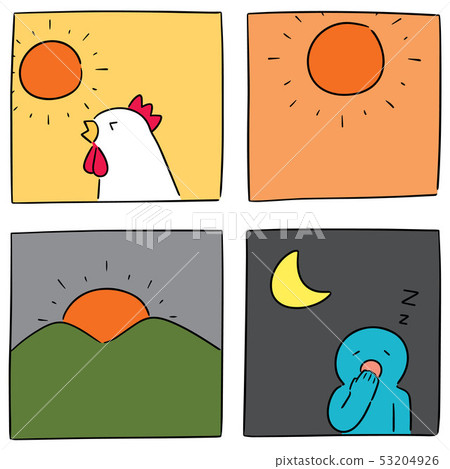 vector set of time of the day - Stock Illustration [53204926] - PIXTA