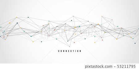 Abstract connecting dots and lines with geometric - Stock Illustration ...