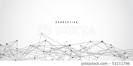 Abstract connecting dots and lines with geometric - Stock Illustration ...