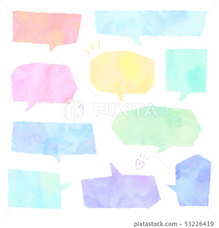 Hand-painted watercolor style Speech Bubble Set - Stock Illustration ...