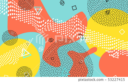 Abstract fun background. Colour shapes pattern. - Stock Illustration ...