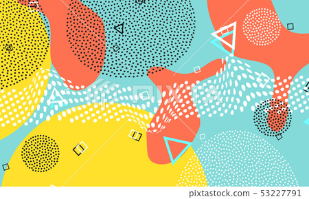 Abstract fun background. Colour shapes pattern. - Stock Illustration ...