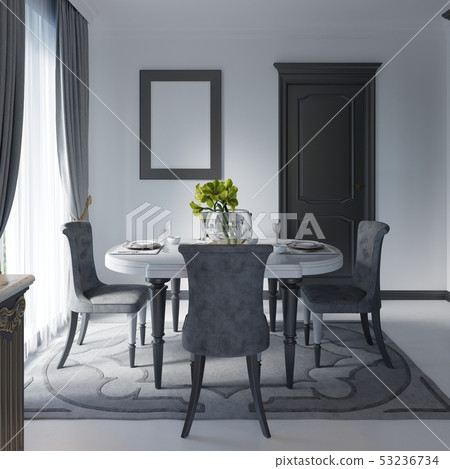 Dining table in classic styles on the background - Stock Illustration ...