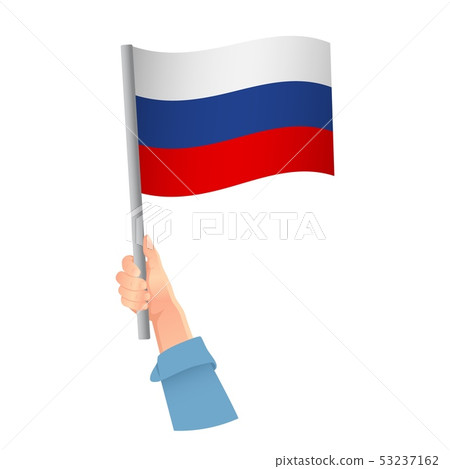 russia flag in hand icon - Stock Illustration [53237162] - PIXTA
