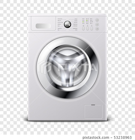 Vector 3d Realistic Modern White Steel Washing... - Stock Illustration ...