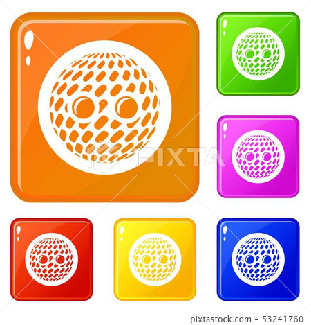 Disco button icons set vector color - Stock Illustration [53241760] - PIXTA