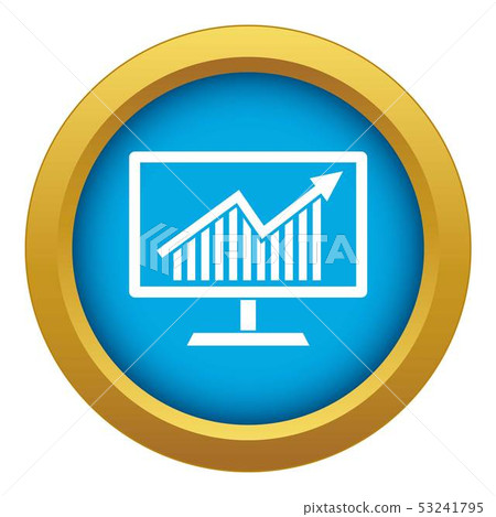 Statistics on monitor icon blue vector isolated - Stock Illustration ...
