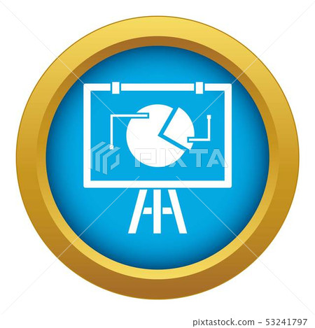 Flip chart with statistics icon blue vector... - Stock Illustration ...