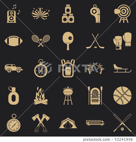 Nature reserve icons set, simple style - Stock Illustration [53241956 ...