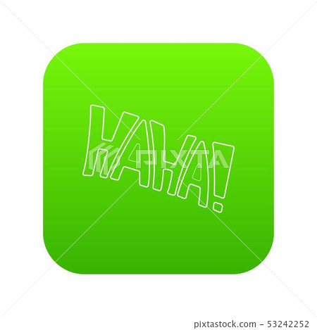 Word Haha icon green vector - Stock Illustration [53242252] - PIXTA