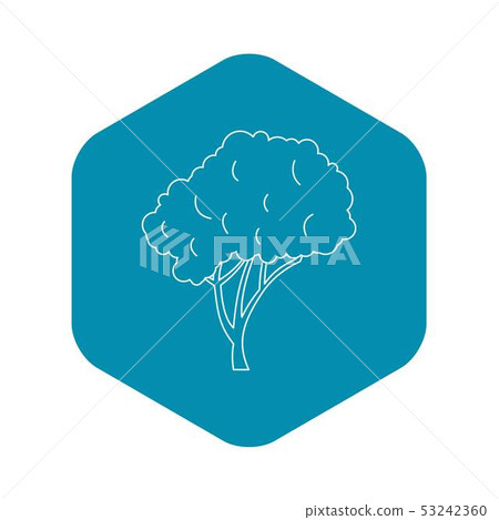 Tree with a rounded crown icon, outline style - Stock Illustration ...