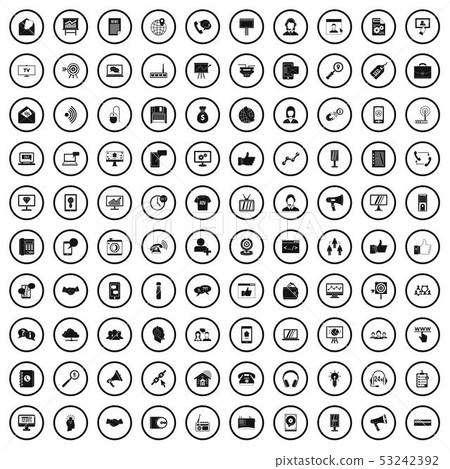 100 help desk icons set, simple style - Stock Illustration [53242392 ...