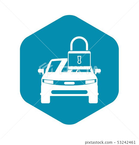 Car with padlock icon, simple style - Stock Illustration [53242461] - PIXTA