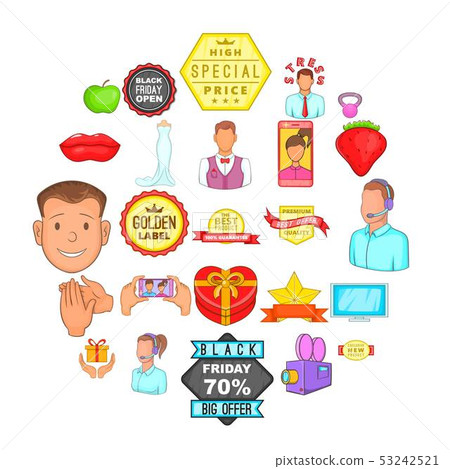 Ad icons set, cartoon style - Stock Illustration [53242521] - PIXTA