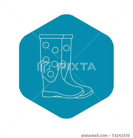 Dotted rubber boots icon, outline style - Stock Illustration [53242550 ...